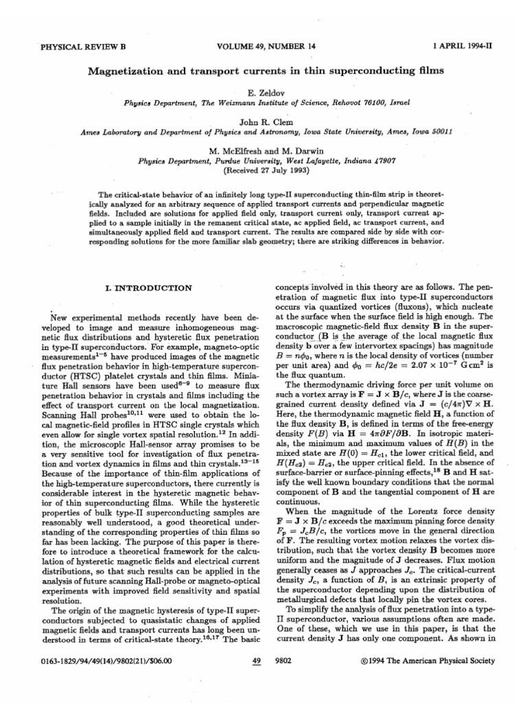 Curents in Thin Films de Printat | PDF