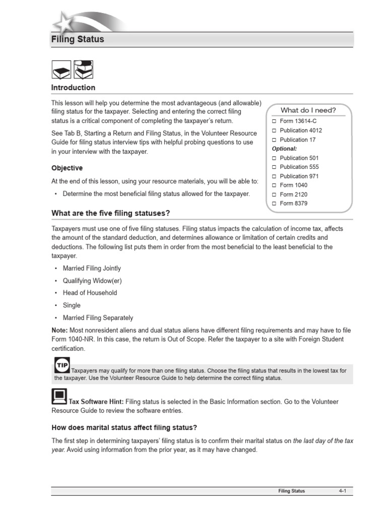 Understanding Tax Filing Status Options | PDF | Tax Refund | Government ...