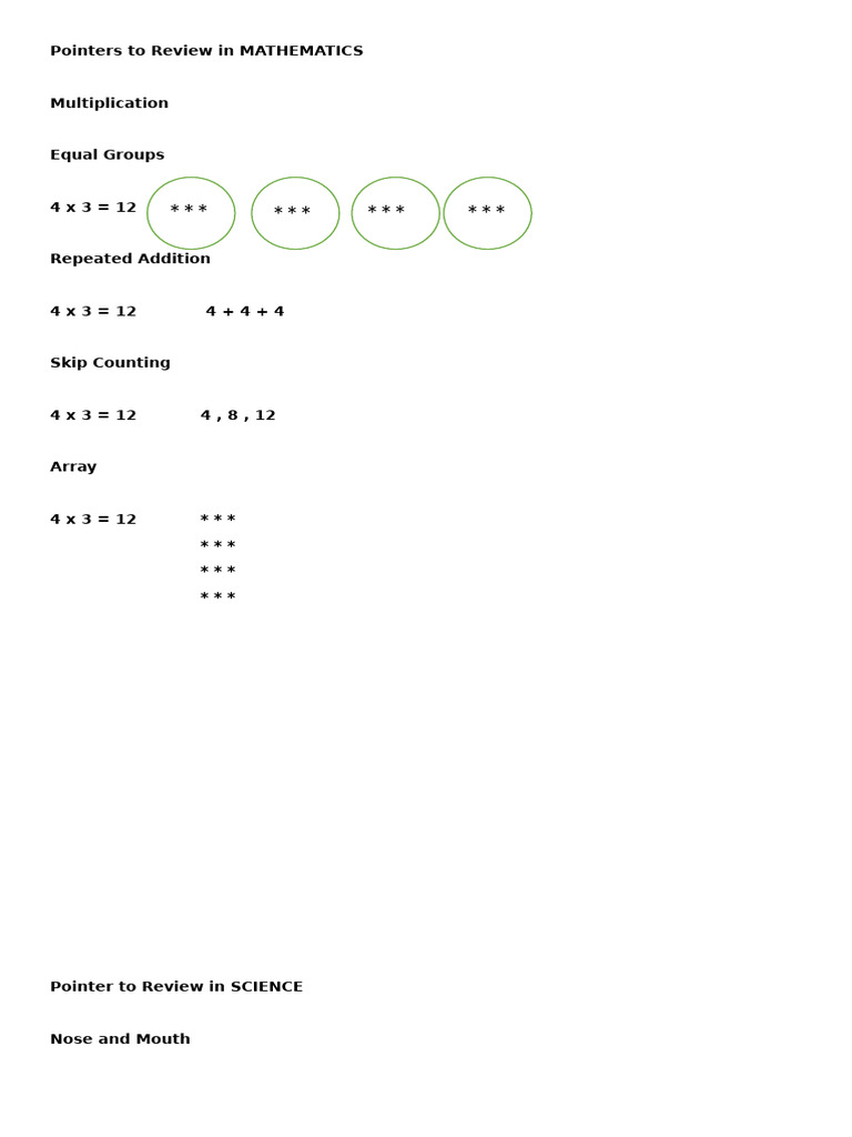 Pointers to Review in MATHEMATICS and SCIENCE | PDF