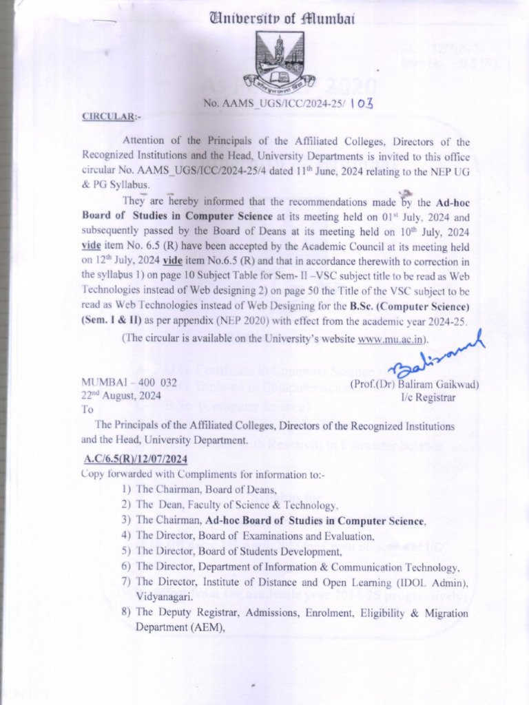 B.SC Computer Science Sem I II Vide Item No. 6.5 R | PDF | Relational ...