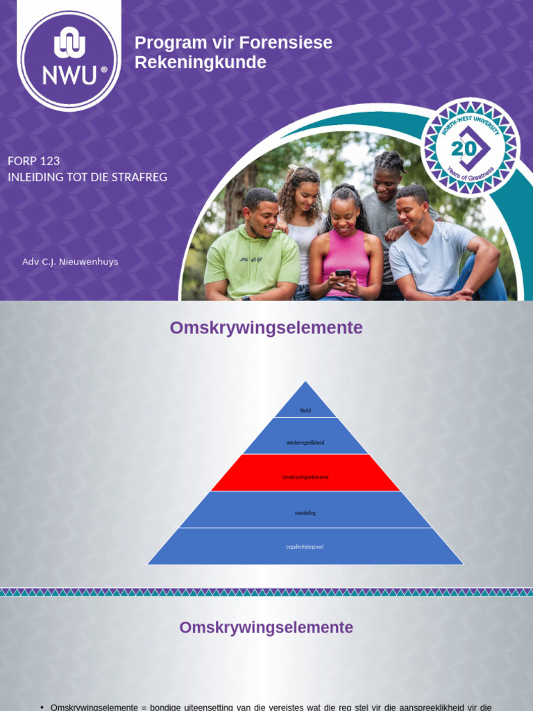 FORP 123 - Leereenheid 4 - Omskrywingselemente en Oorsaaklikheid | PDF