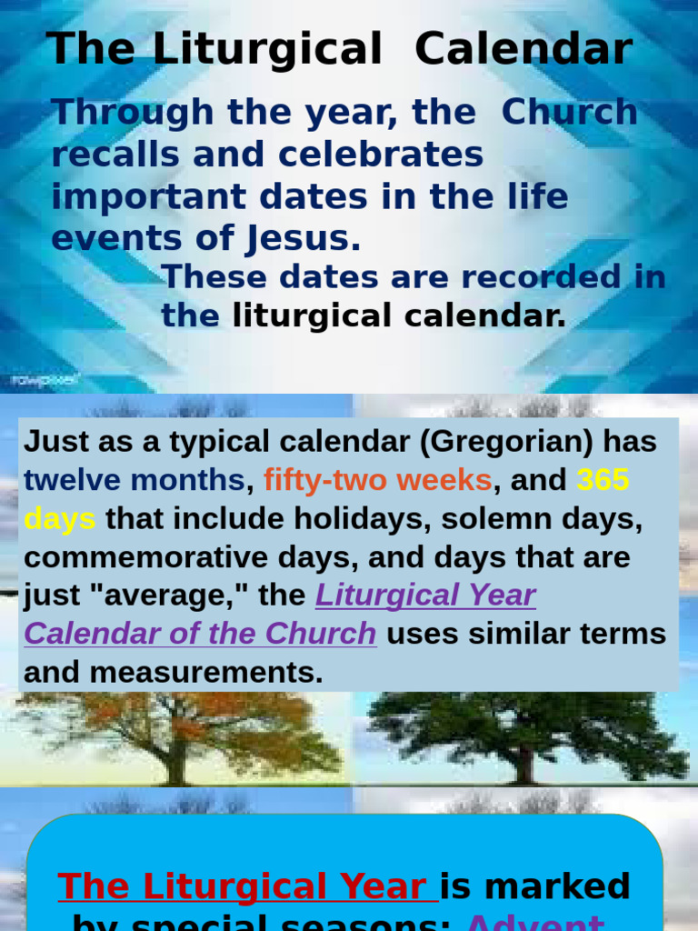 Liturgical Calendar | PDF | Liturgical Year | Easter