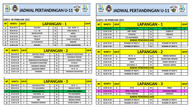 Jadwal Hari Sabtu | PDF