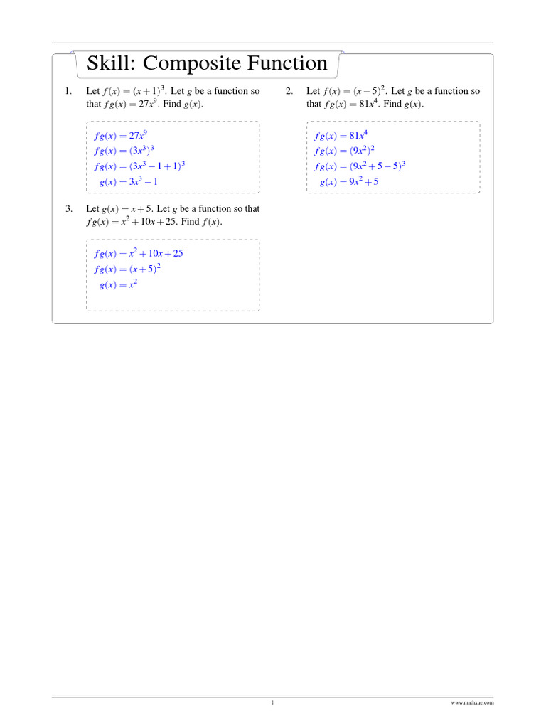 Skill 10 Algebra Function QP | PDF