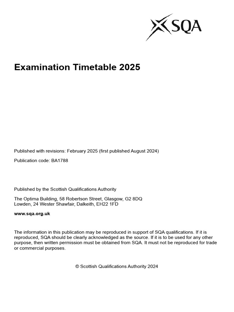 NQ 2025 Exam Timetable | PDF | Science