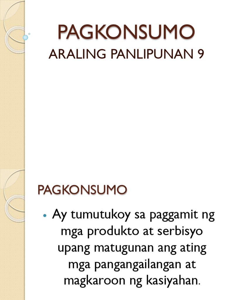 Pag Konsum o | PDF