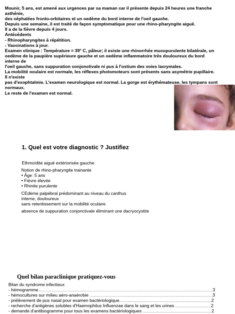 8 Cas Ethmoidite | PDF | Spécialités médicales | Médecine clinique