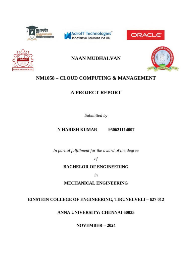 NM Cloud Computing & Management Report | PDF | Cloud Computing ...