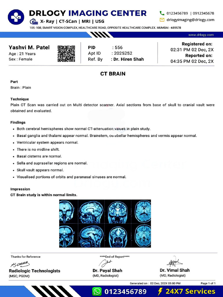 Ct Scan Result Pdf