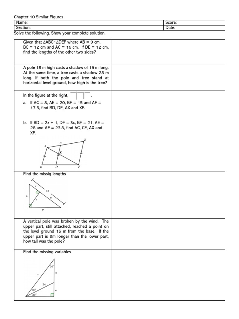 Activity 10 Similar Figures | PDF