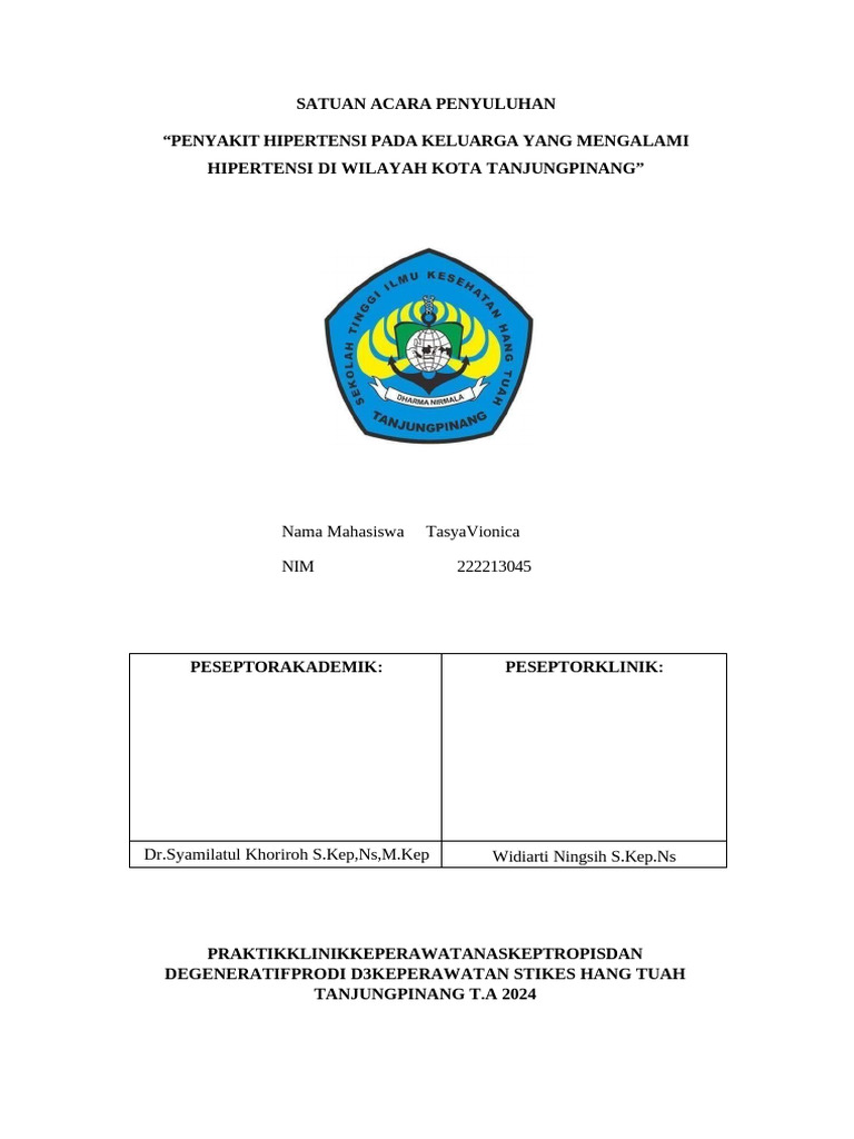 SAP TASYA VIONICA HIPERTENSI | PDF
