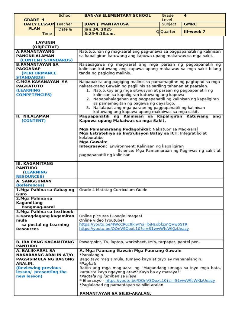 Gmrc4 Lesson Plan1 | PDF