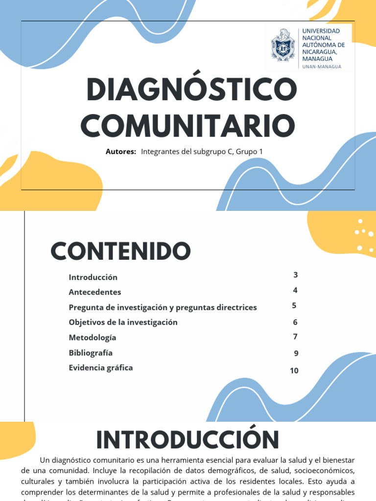 Diagnóstico Comunitario Presentación | PDF
