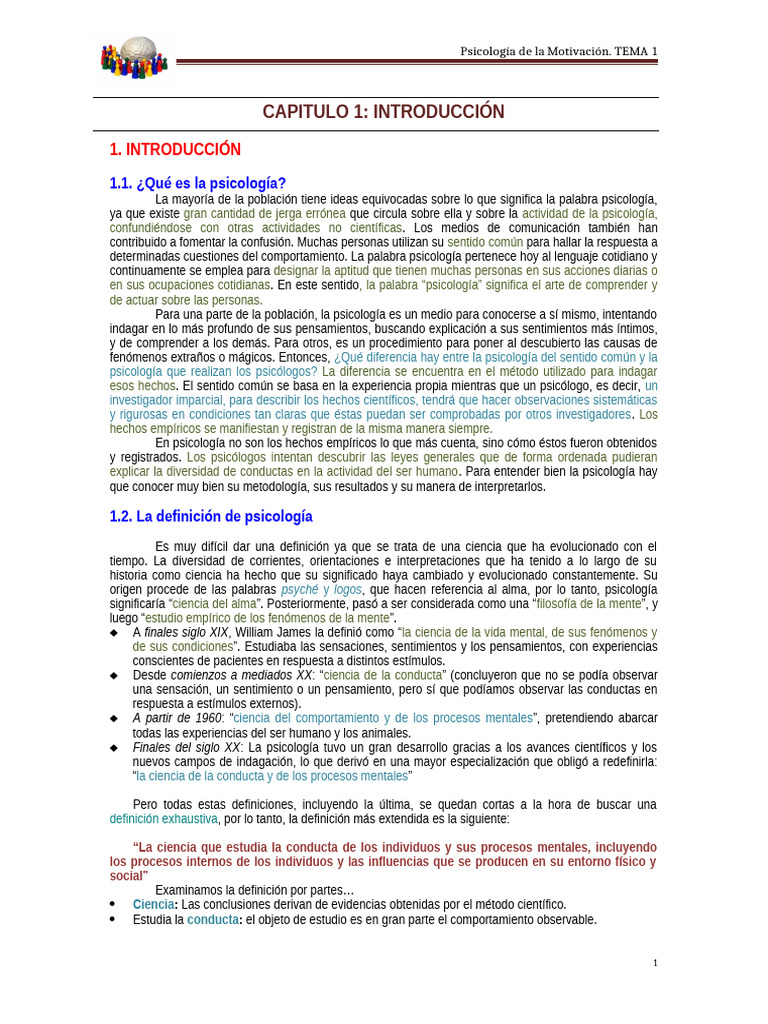 TEMA1 Introduccion | PDF | Motivacional | Motivación