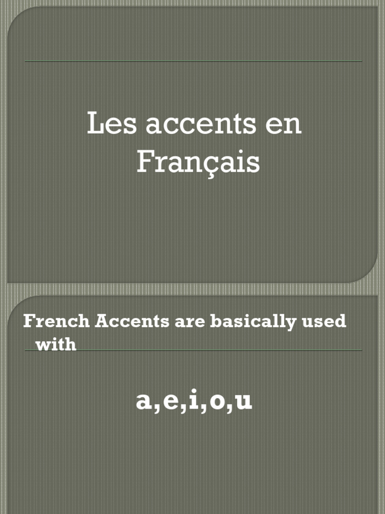 Understanding French Accent Marks | PDF