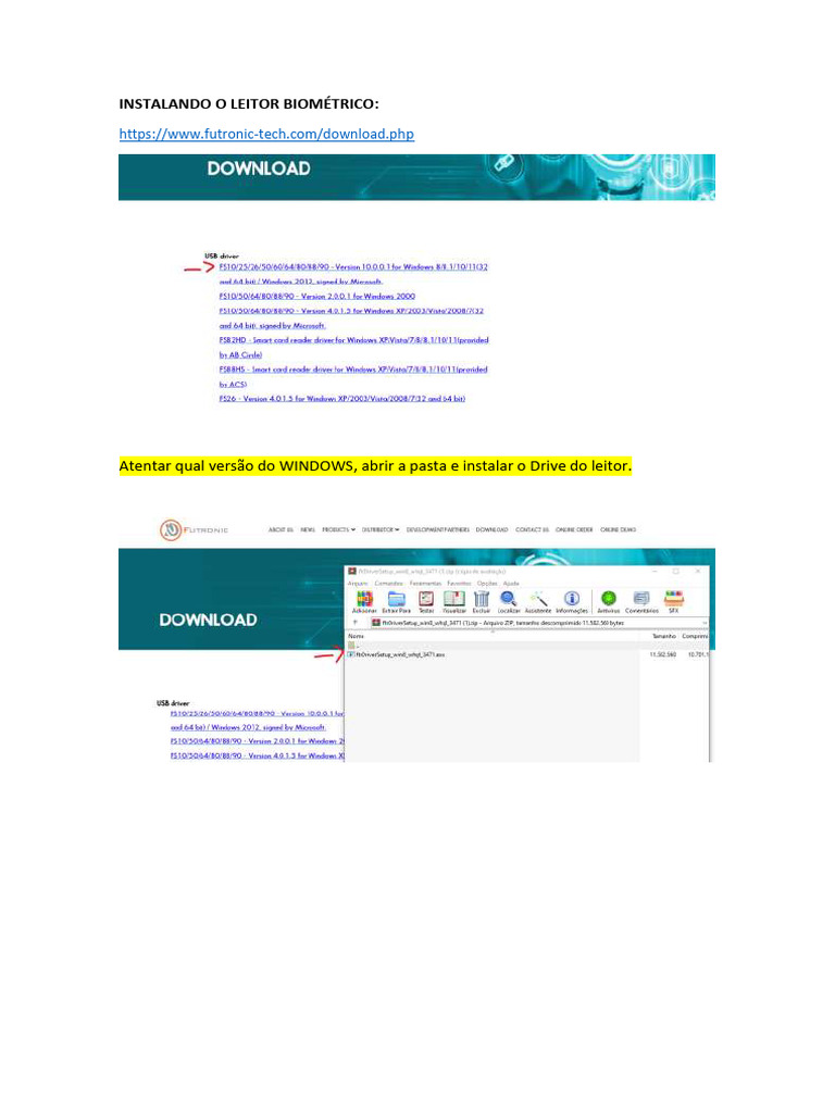 Instalando o Leitor Biométrico | PDF