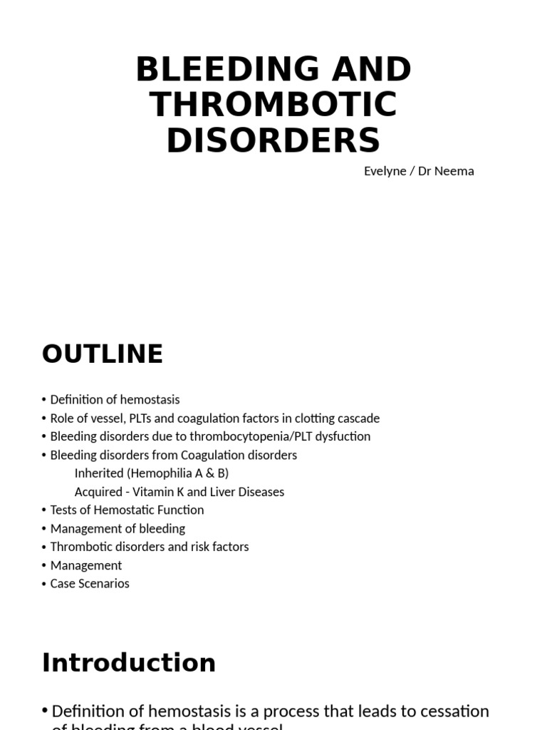 Understanding Bleeding and Thrombotic Disorders | PDF | Coagulation ...