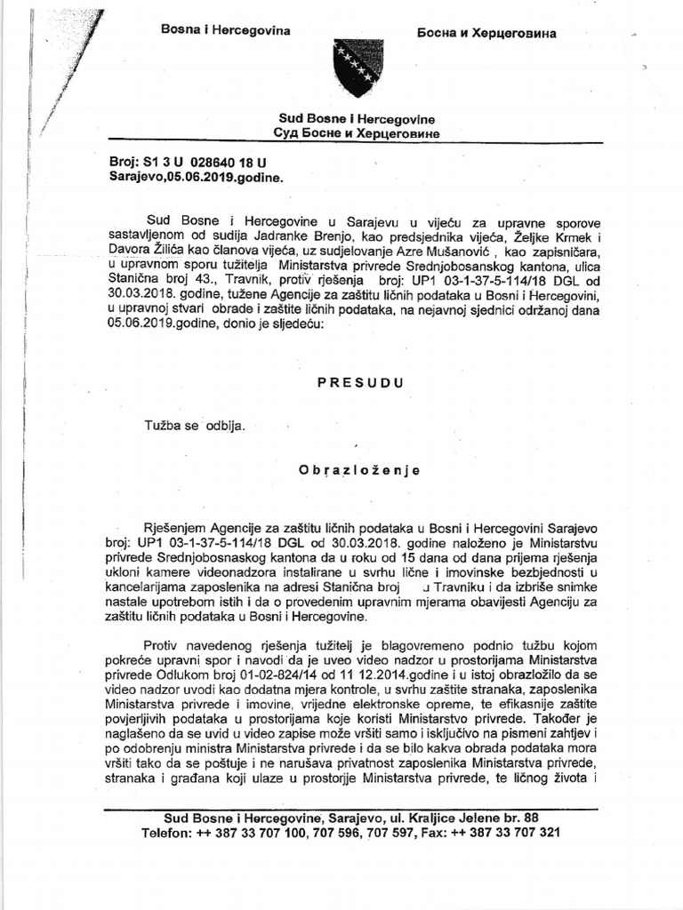 Sudska Praksa Kamere | PDF