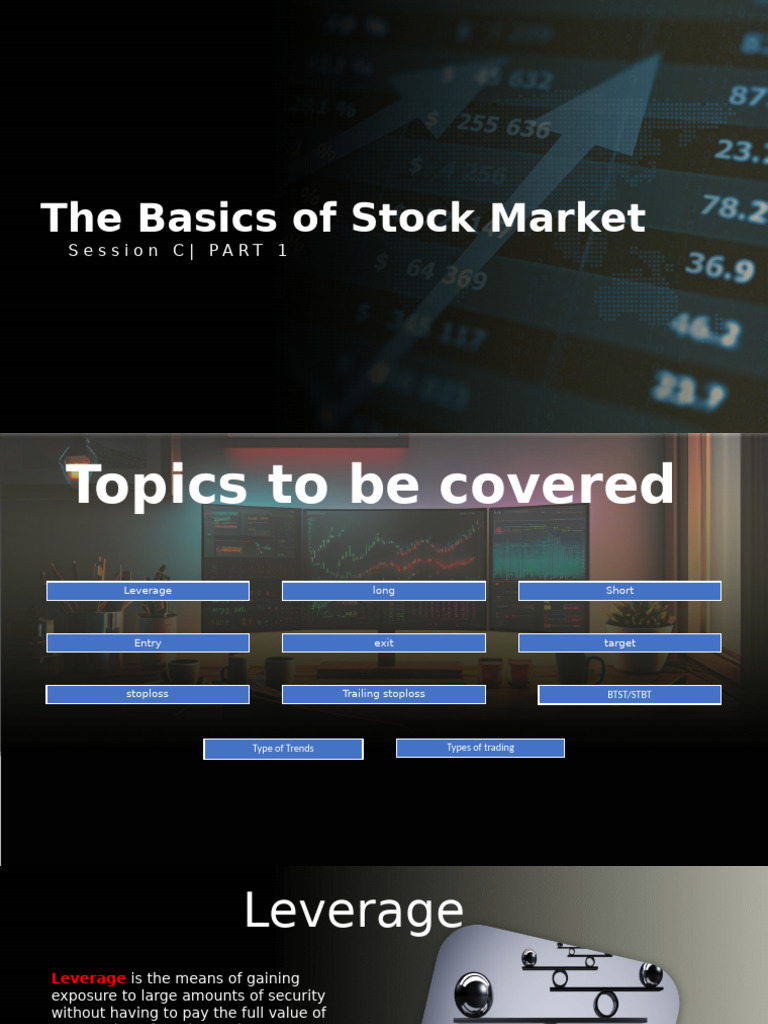 Stock Market Basics: Leverage & Trading | PDF | Stocks | Stock Market