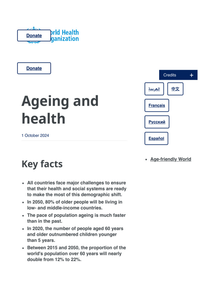 Ageing and health | PDF | Ageing | Old Age