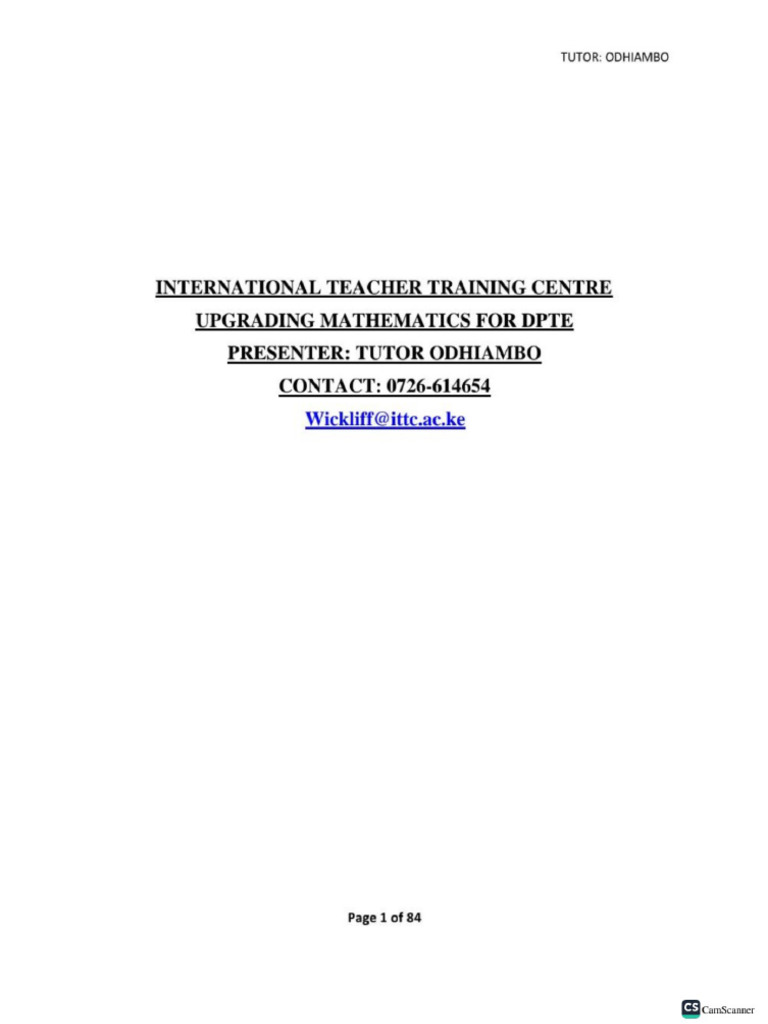 Dpte Notes - Mathematics | PDF