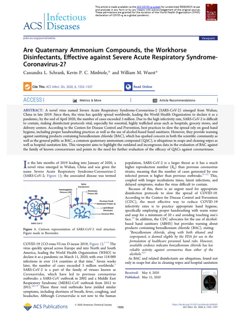 7 Are Quaternary Ammonium Compounds, The Workhorse Disinfectants ...