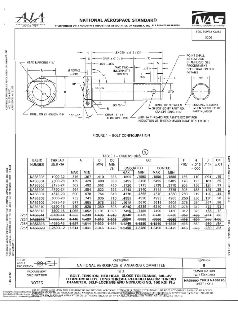 NAS6803 THRU NAS6820 - Rev9 - 2013 - Von - TC | PDF | Specification ...