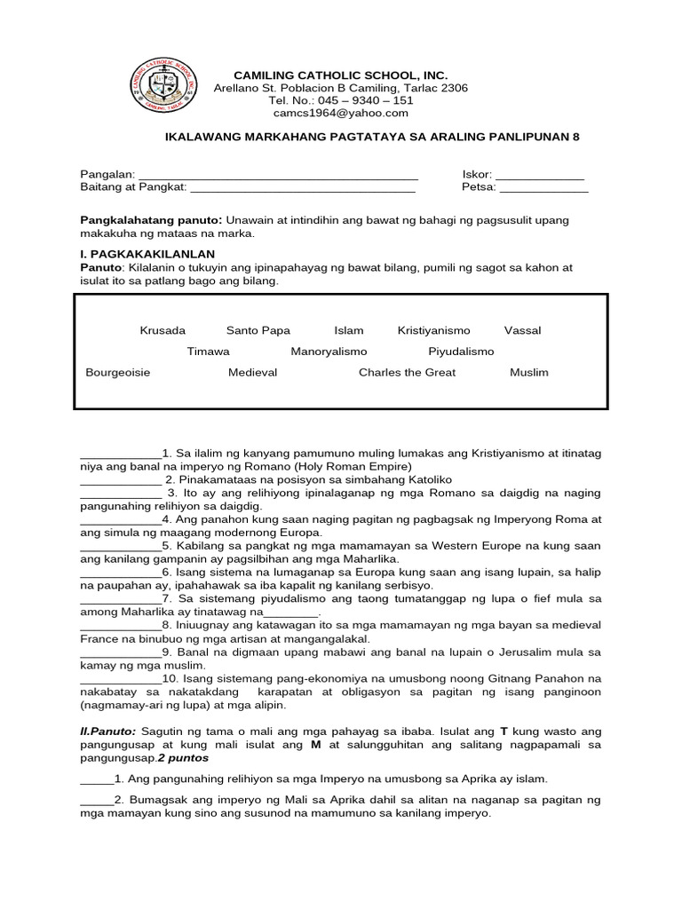 Ap 8 2ND Quarterly Assessment | PDF