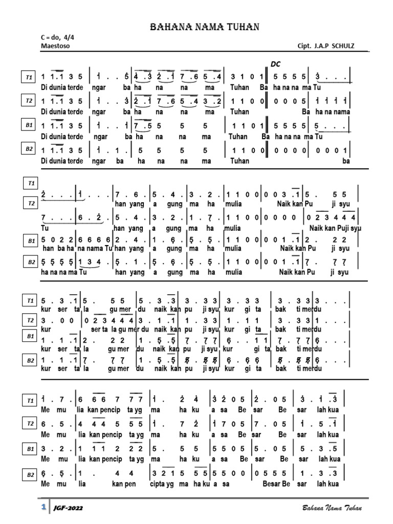 Jgfk1 Pilihan Bahana Nama Tuhan - Pilihan 1 | PDF