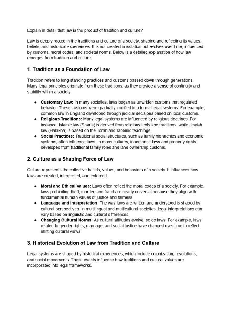 Law's Roots in Tradition and Culture | PDF | Traditions | Sharia