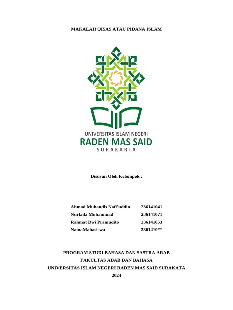 Makalah Qisas Atau Pidana Islam | PDF