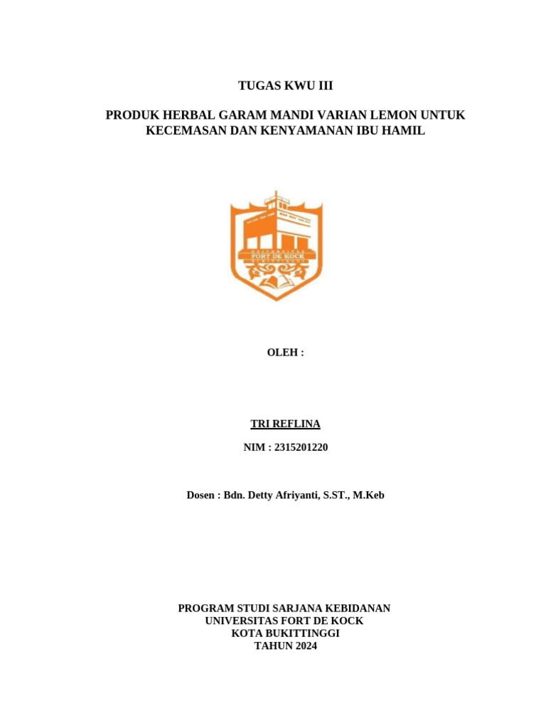 TUGAS KWU TRI REFLINA | PDF