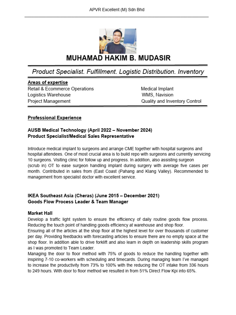 Hakim Mudasir - Sales - Recove | PDF | Warehouse | Logistics