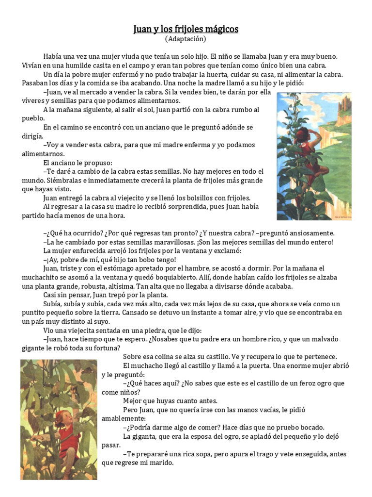 Juan y Los Frijoles Mágicos | PDF | Adjetivo