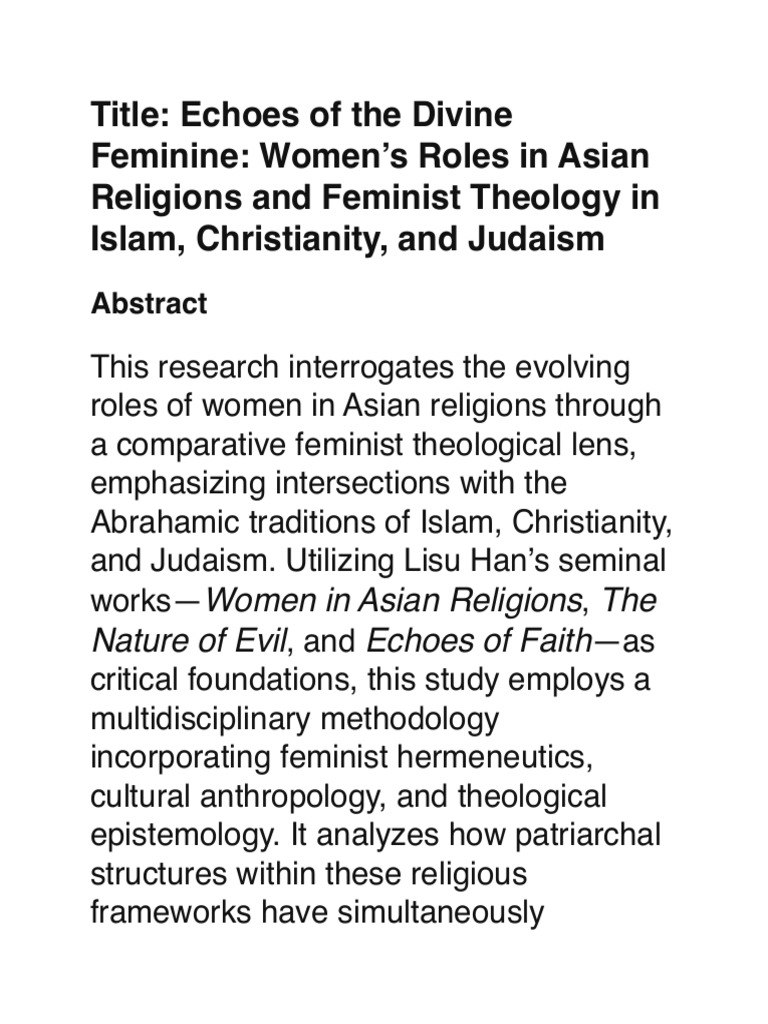 Echoes of The Divine Feminine Women S | PDF | Feminism | Gender Studies