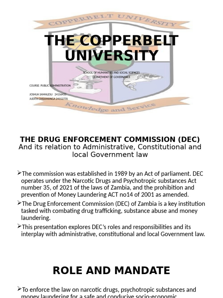 Role of Zambia's Drug Enforcement Commission | PDF | Illegal Drug Trade ...