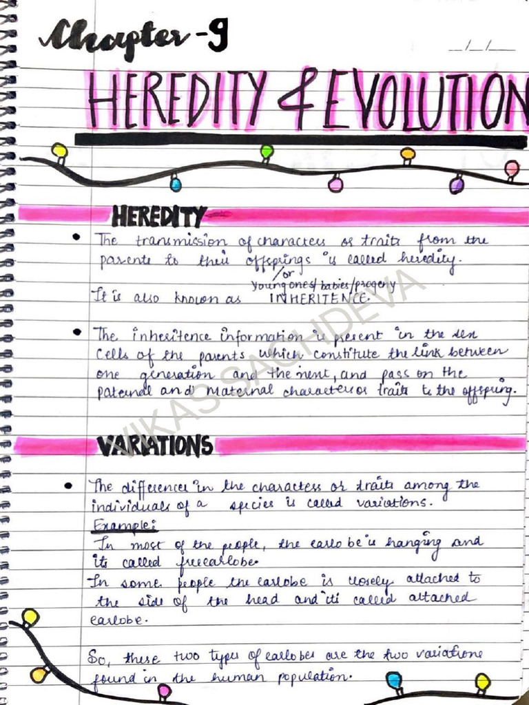 Nucleus Academy CW notes of Heredity class X | PDF