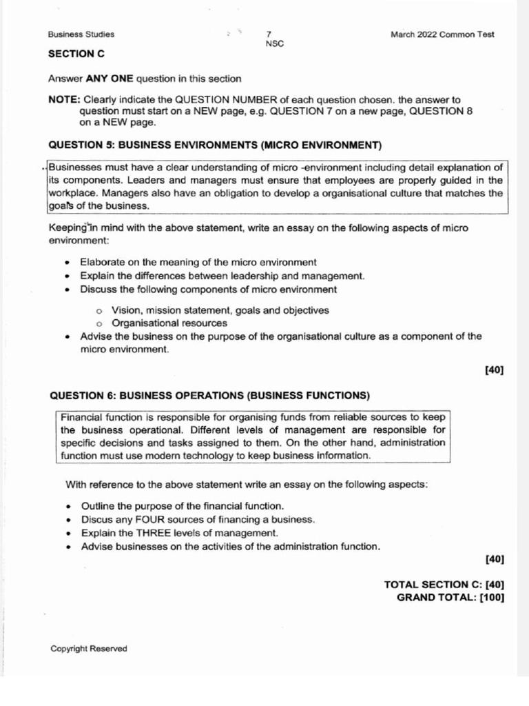 Business Grade 10 | PDF