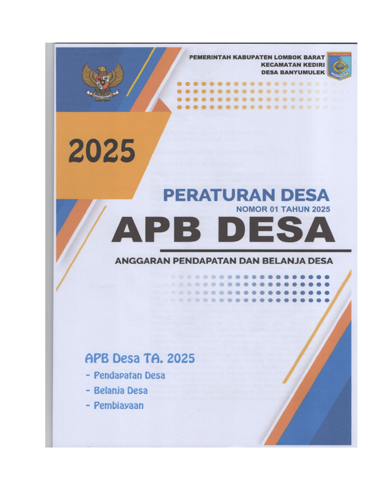 Desa Banyumulek Perdes - APBDes - 2025 | PDF