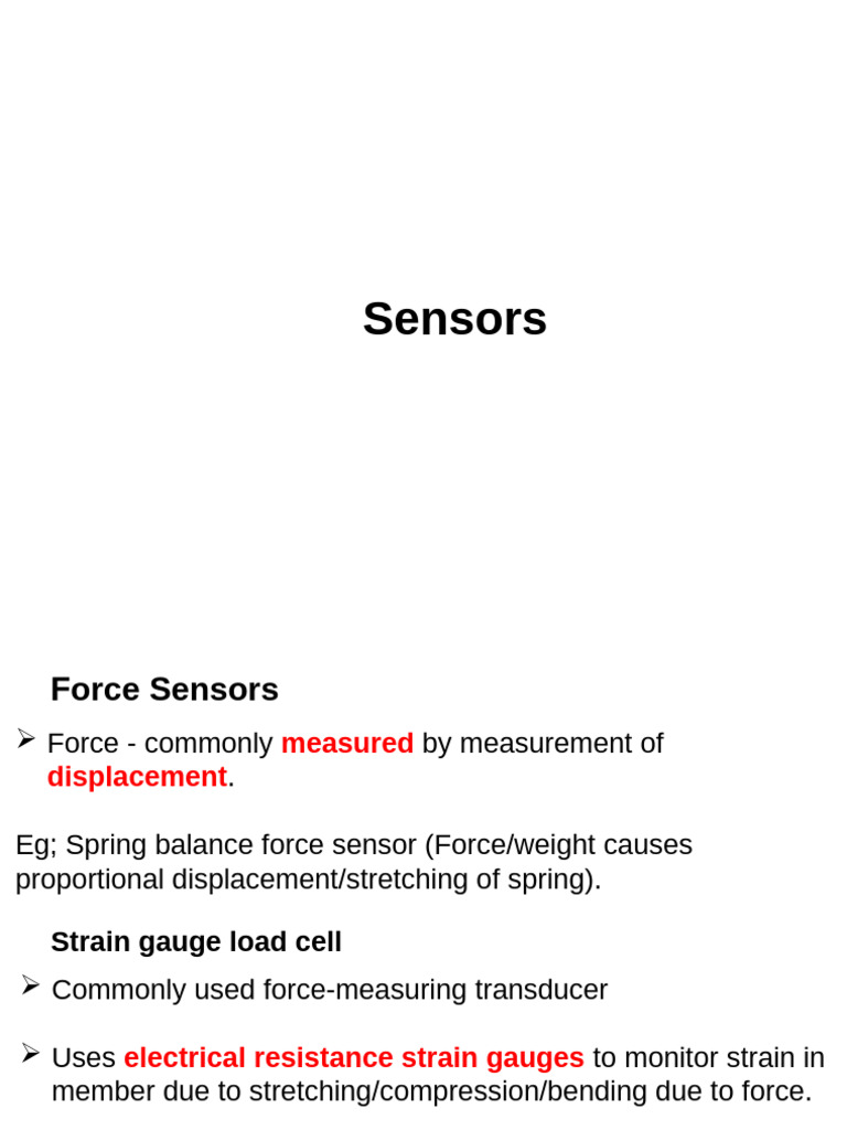 L6 Mechatronics Systems-Sensors | PDF | Piezoelectricity | Pressure ...