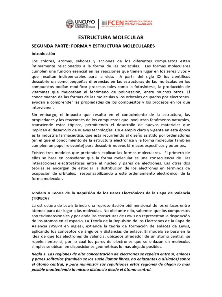 Formas Moleculares y Sus Reglas | PDF | Enlace químico | Polaridad química