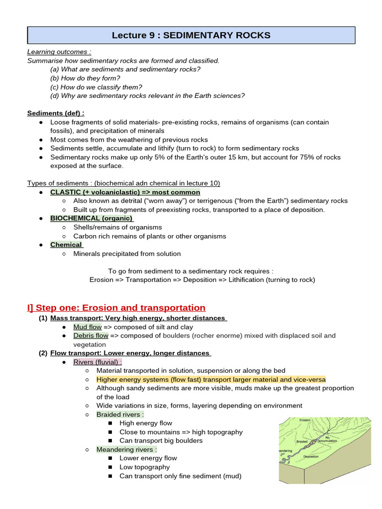 EA1110 - WEEK 5: Sedimentary Rock | PDF | Sedimentary Rock | Clastic Rock