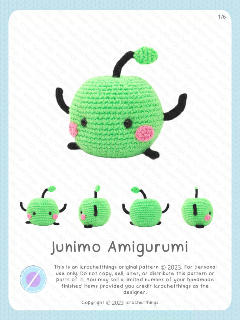 Junimo Amigurumi by Icrochetthings | PDF | Crochet | Sewing