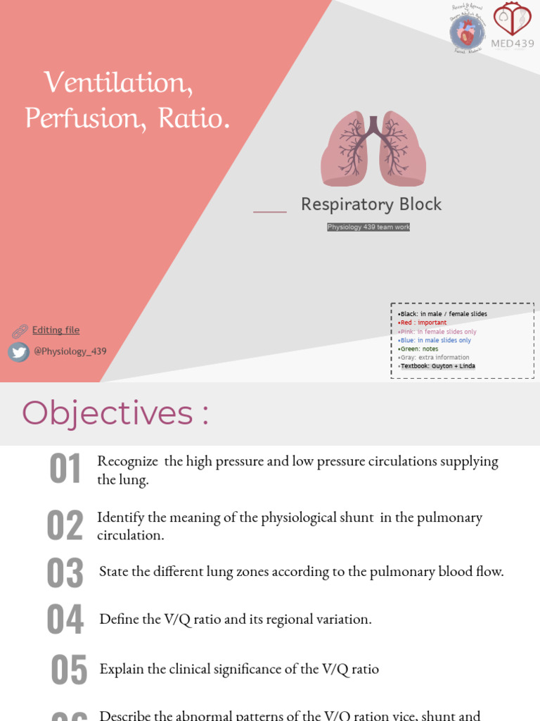 4) Ventilation, Perfusion, Ratio | PDF | Circulatory System | Lung