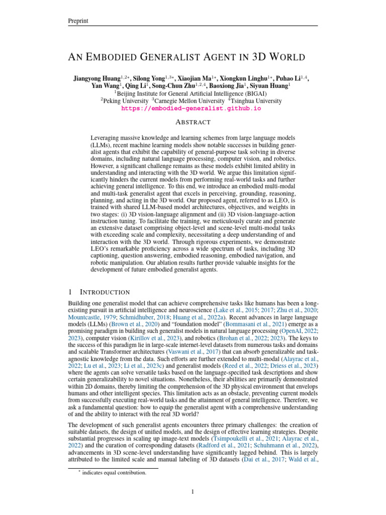An Embodied Generalist Agent in 3D World | PDF | Artificial Intelligence | Intelligence (AI ...