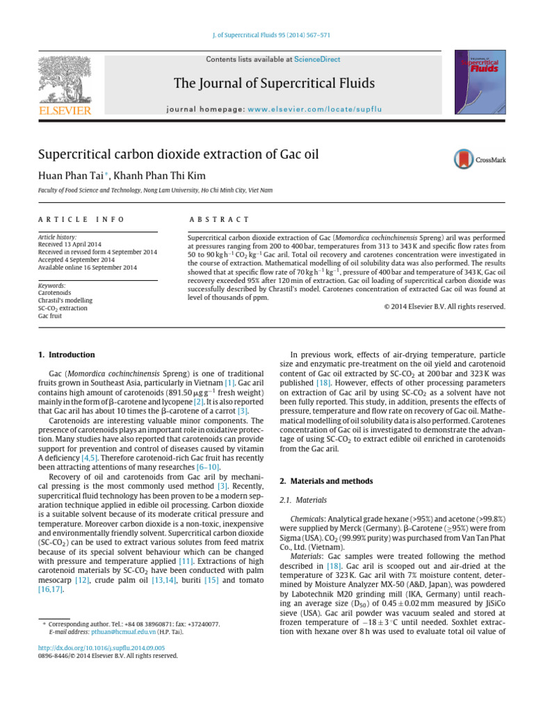 sc-co2 extraction | PDF | Supercritical Fluid | Solubility
