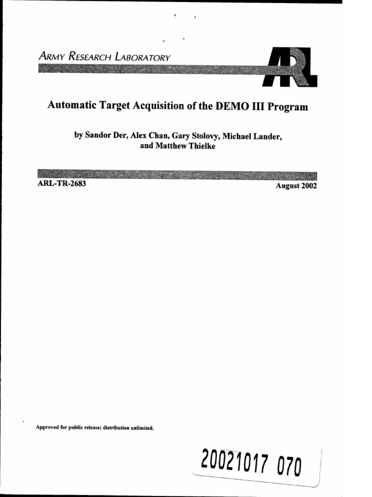 Automatic Target Acquisition of The DEMo III Program | PDF ...
