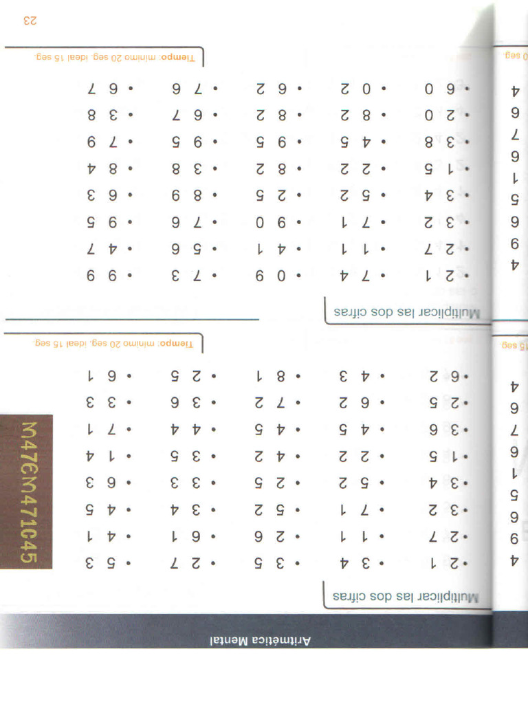 C-lculo mental - Multiplicaciones | PDF