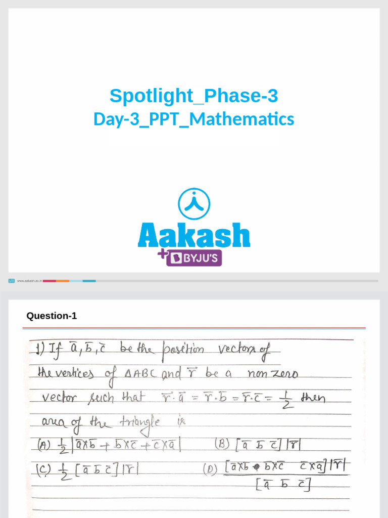 Spotlight Phase-3 (2022-23) Day-3 PPT Mathematics (Que.) | PDF