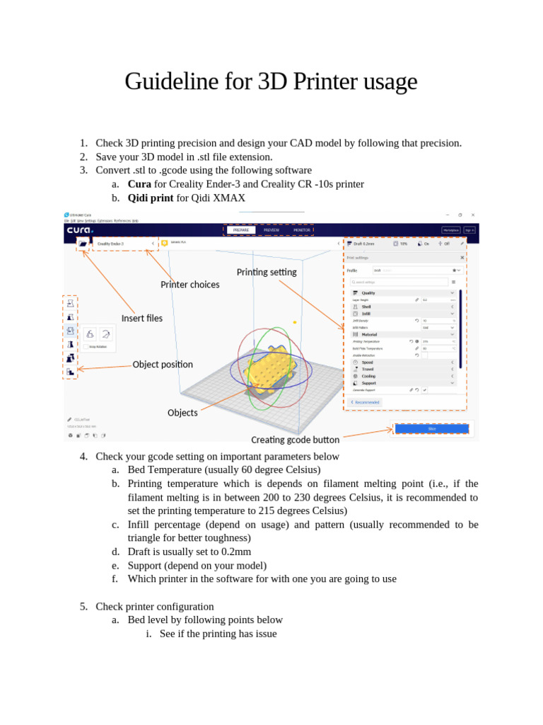 Guideline for 3D Printer usage | PDF